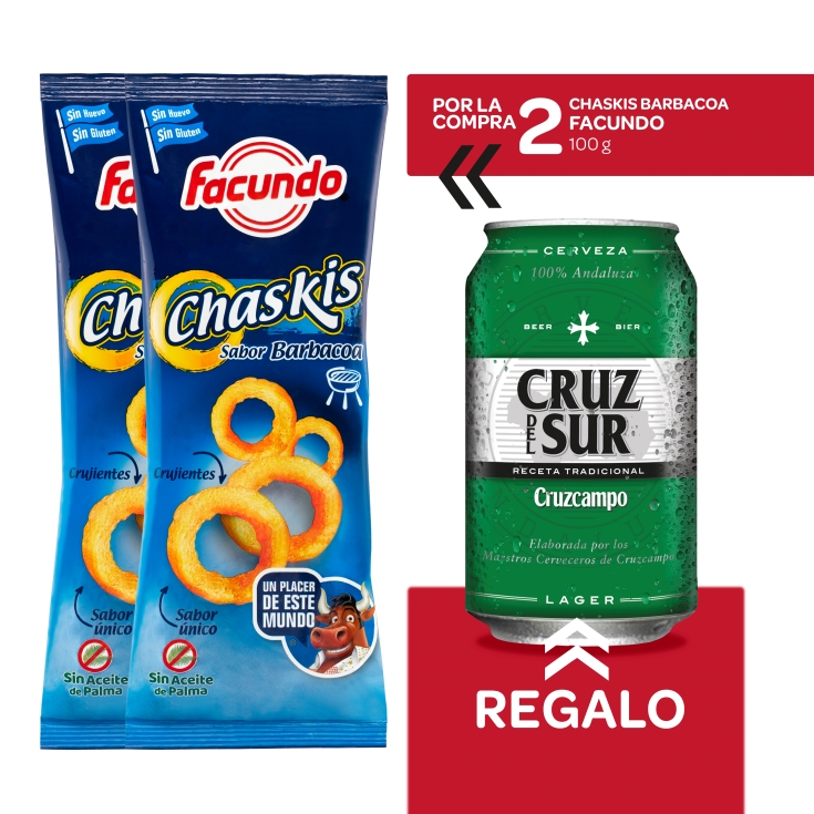 2 chaskis bbq + cerveza 330ml gratis - El Jamón