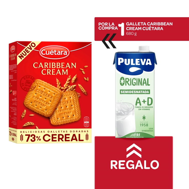 caribbean cream 680g + leche semidesnatada - El Jamón