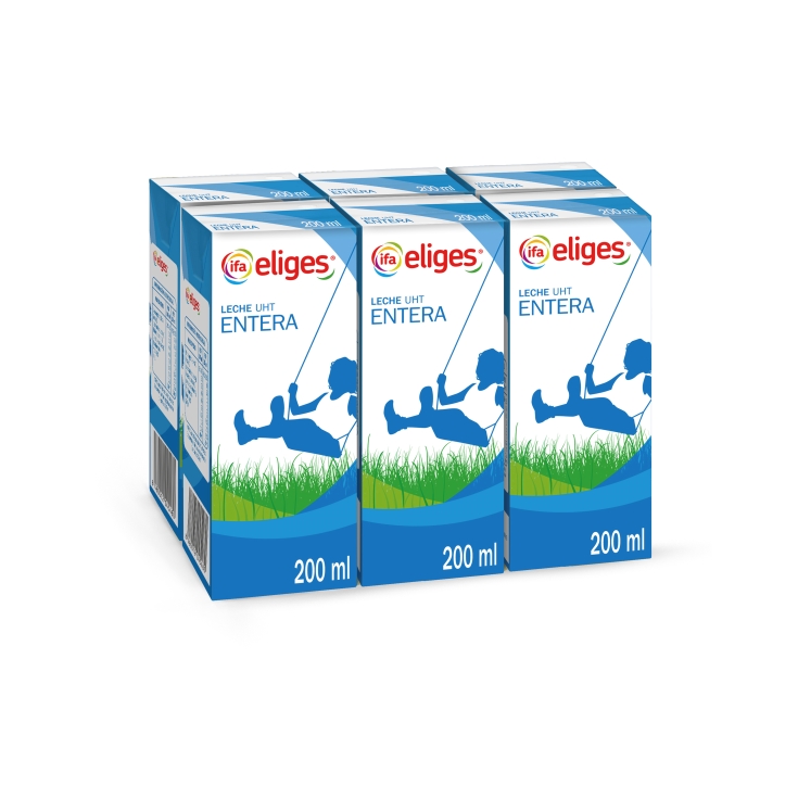 leche entera 200ml, pk-6 - El Jamón