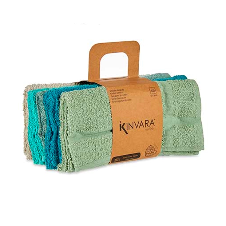 set paños cocina 5pcs azules, ud - El Jamón