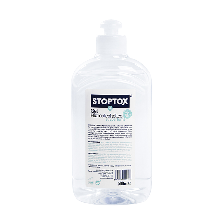 gel hidroalcohólico stoptox, 500ml - El Jamón